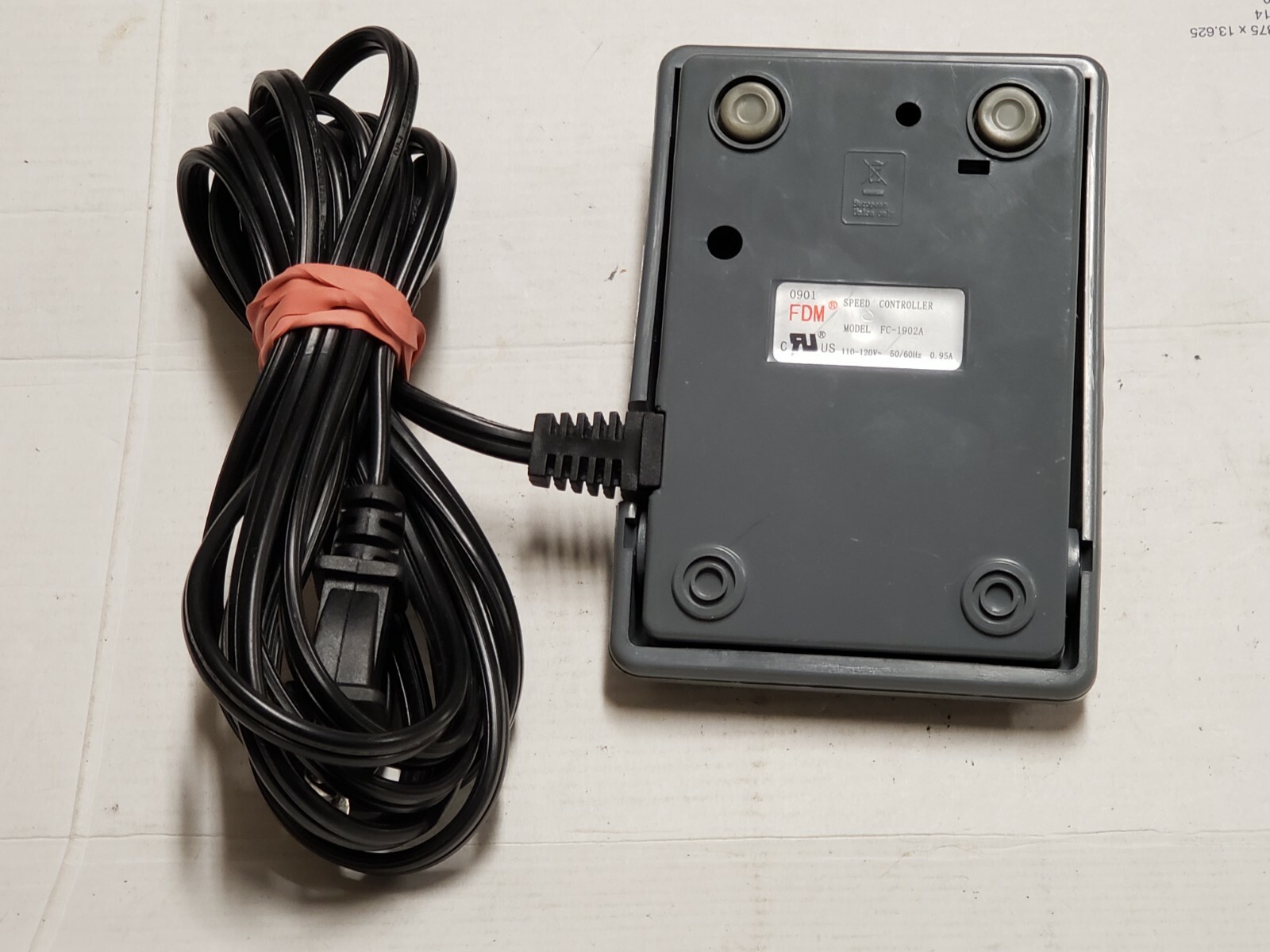 FDM ELECTRONIC FC-1902A SEWING MACHINE FOOT PEDAL 3 PRONG CONNECTOR W11 ...