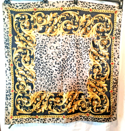 LIZ SINCLAIR Designer Scarf 34" Classic Design wAnimal Print, made in ...