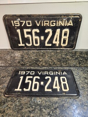 1970 Matching Pair Virginia License Plates (Lot 670) | eBay