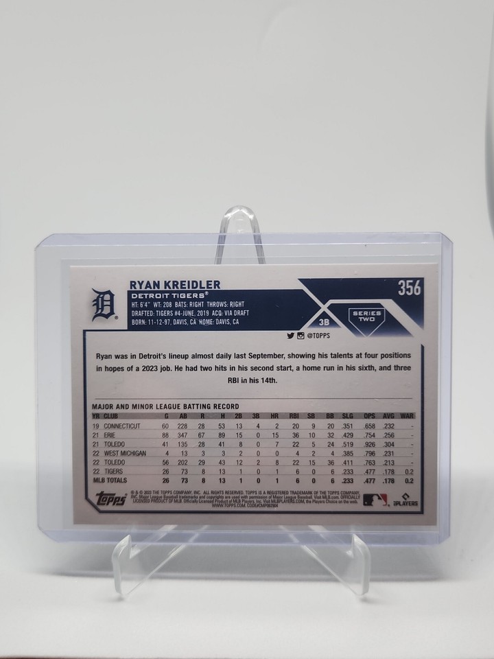 2023 Topps Series 2 Gold Foil Ryan Kreidler Rookie Tigers #356 C07 | eBay