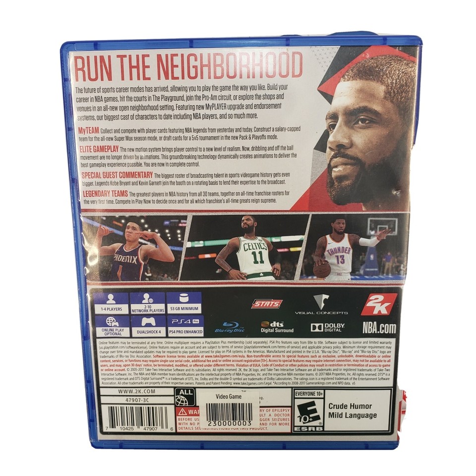 NBA 2K18 Kyrie Irving Cover Standard Edition PlayStation 4 PS4 ...