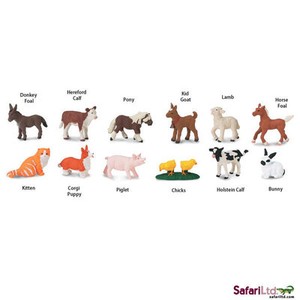BABY FARM ANIMALS PLAYSET/toob/Safari Ltd/TOY/cow/goat/duck/pig/chicken ...