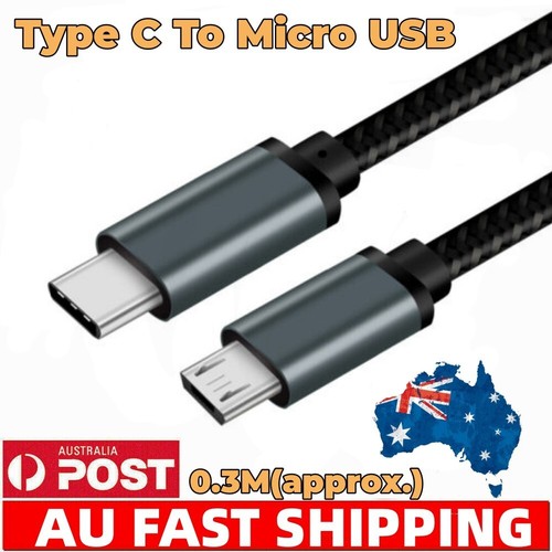 USB Type C (USB-C) to Micro B (Micro USB) Cable OTG Sync Data Cord ...