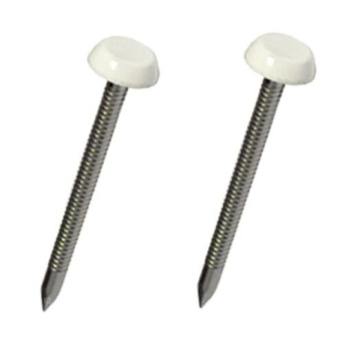 WHITE POLYTOPS CLADDING PINS - UPVC - FASCIA - SOFFIT ROOF PLASTIC TOP ...