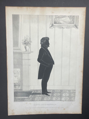 1844 Lithograph Silhouette Portrait Samuel Lewis Southard by Brown Pub ...