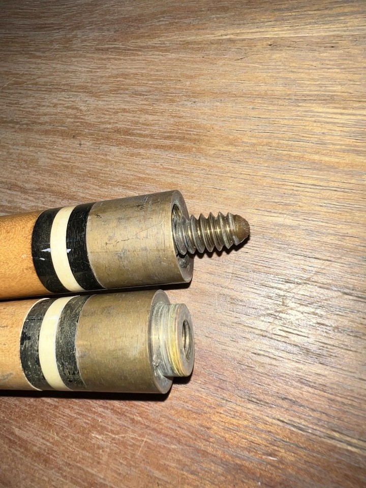 Vintage Unknown 2piece Wooden Billiard Pool Cue Hand carved ‘58 ...