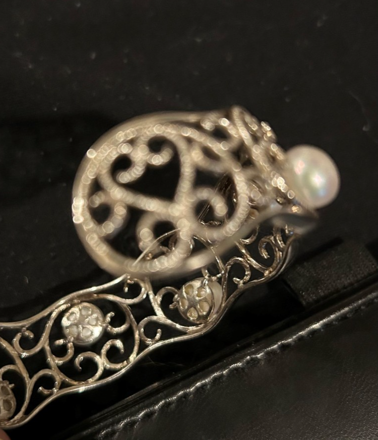 Blue Nile Cultured Pearl Cuff Bracelet Sterling Silver 8.5 -9mm with ...