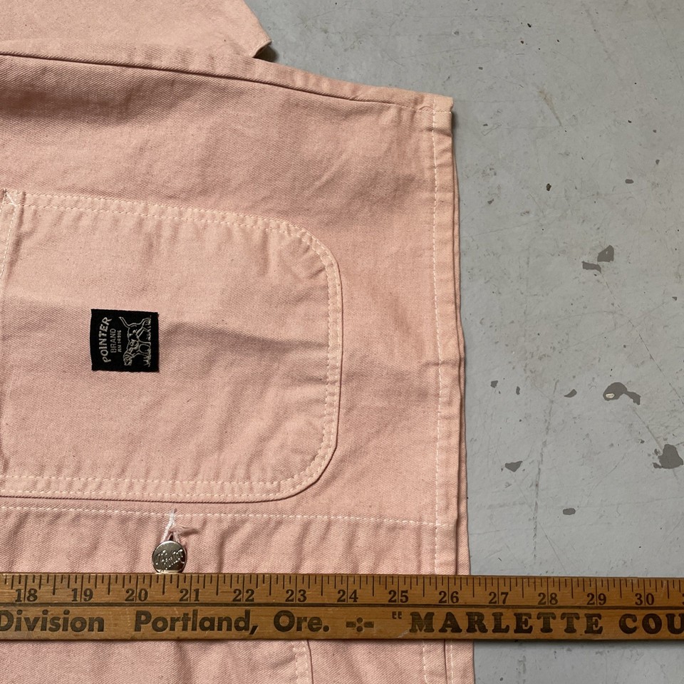 Vintage Pointer Brand Salmon/Pink Denim Engineer Chore Work Jacket Made ...