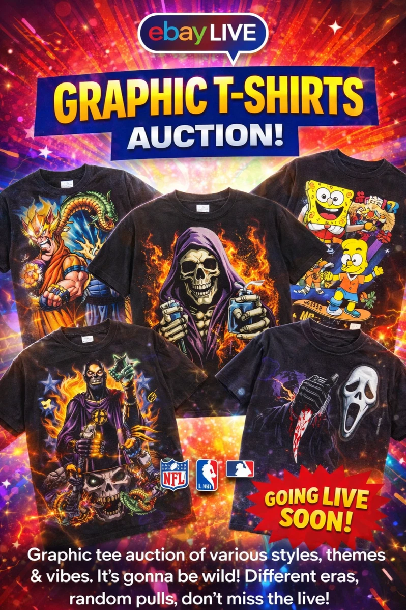 Graphic T-Shirts Live Auction | Anime, Movie Tees, Skulls & More - eBay ...