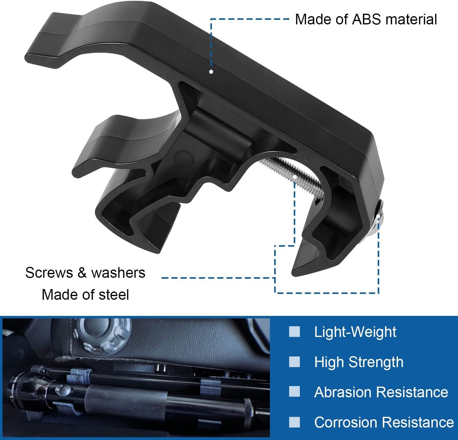 Flashlight Holder Bracket Mount For 2018-2022 Jeep Wrangler JL ...