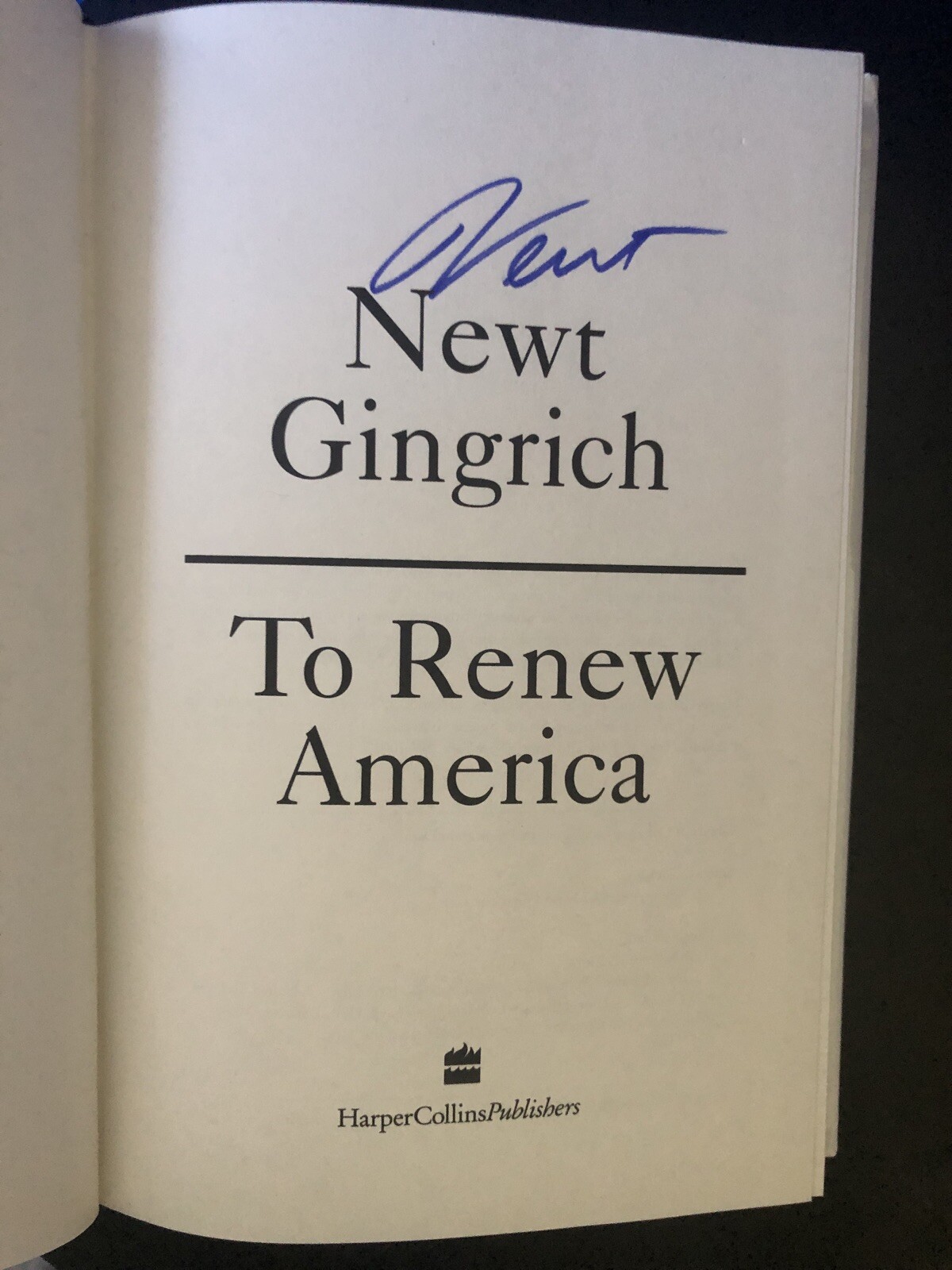 Signed NEWT GINGRICH "To Renew America" 1995 1st Edition Book | eBay