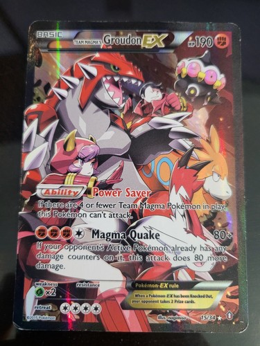 Pokemon Card TCG Team Magma's Groudon EX Full Art Double Crisis 15/34 ...