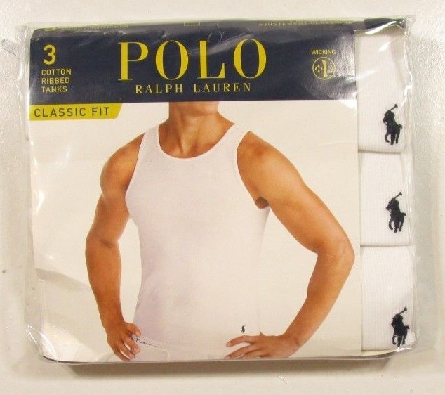 Polo Ralph Lauren Classic Fit Cotton Ribbed Men's Tanks - L, White ...