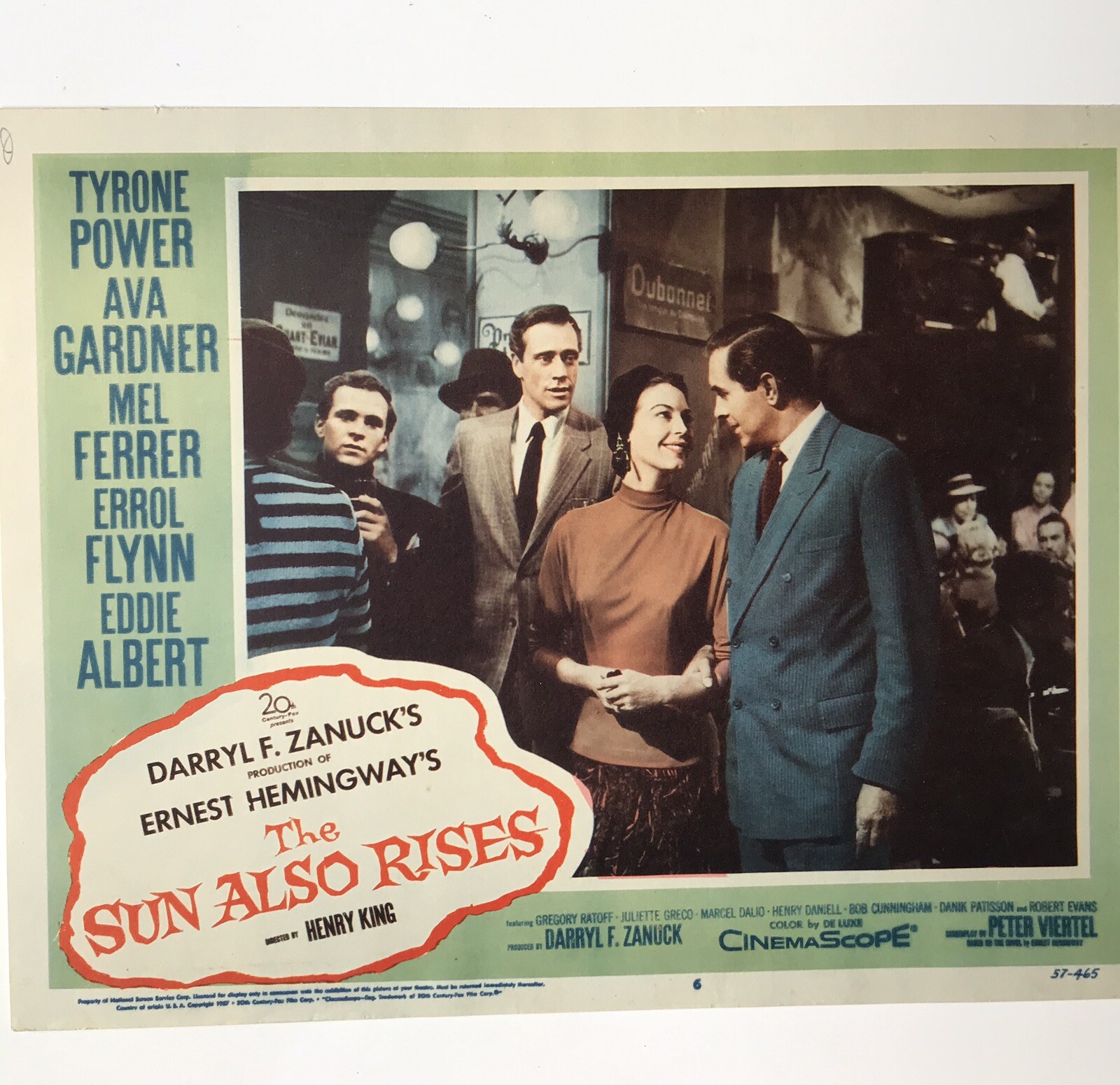 The Sun Also Rises (1957) 6 x Original Lobby Cards, Ava Gardner, Errol ...