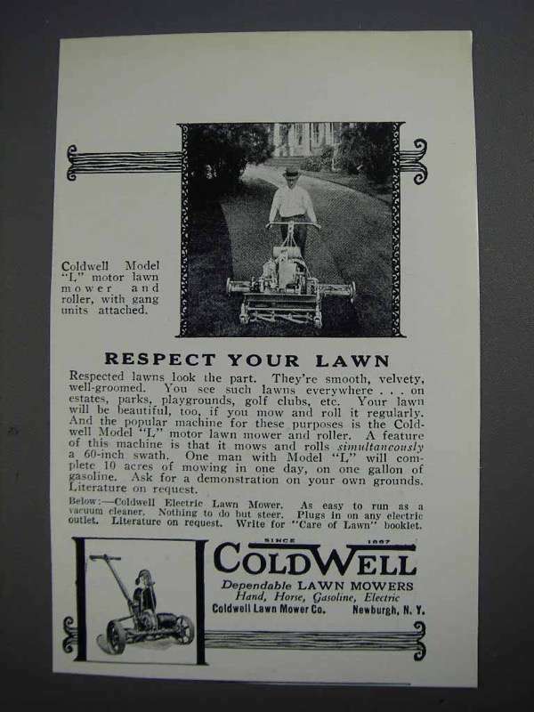 1927 Coldwell Model L Lawn Mower Ad - Respect Lawn | eBay