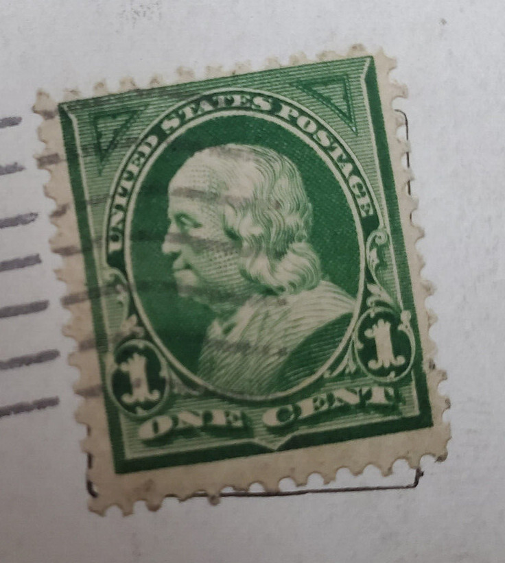 Scott 279a Benjamin Franklin 1 cent Stamp Flatbush Brooklyn 1902 ...
