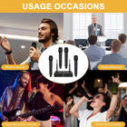 4-Channel Wireless Microphone System - 200Ft Range, Dynamic Handheld ...