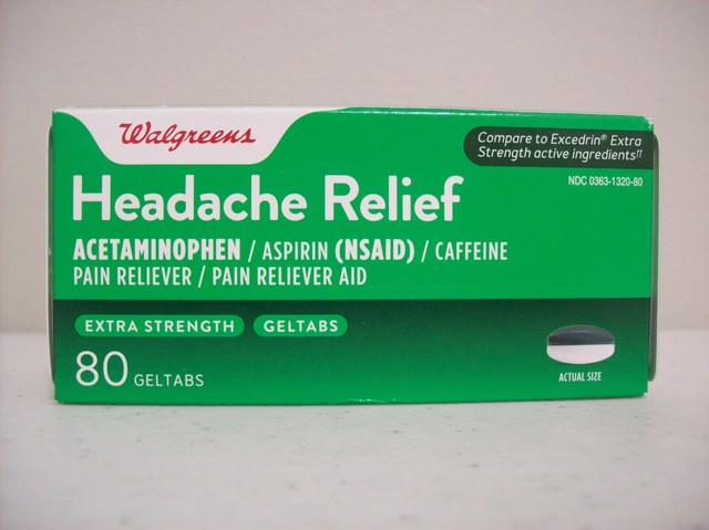 Walgreens Extra Strength Headache Relief 80 Geltabs Compare to Excedrin ...