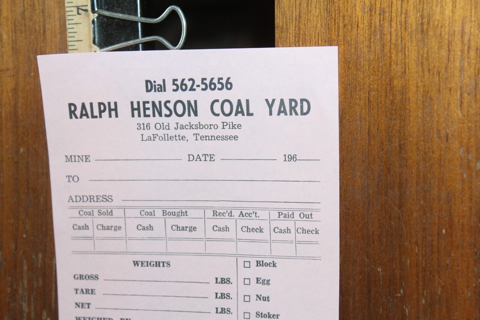Vintage 1970's Ralph Henson Coal Yard Weight Ticket LaFollette ...