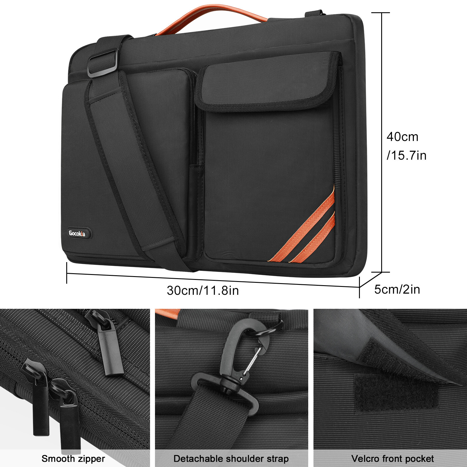 15-inch Laptop Case Briefcase Multi-Pocket Laptop Sleeve Messenger Bag ...