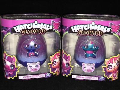 HATCHIMALS GLOW UP MAGIC DUSK TWILIGHT KITTYCAN & SHADOW HUMMINGBEAR ...