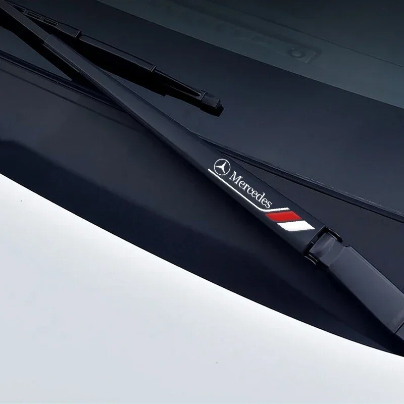 2PCS PVC Car Window Wiper Sport Sticker Decals For Mercedes Benz Car ...