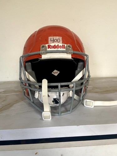 Riddell Revo Speed/Victor Football Helmet Orange/Grey msk Youth Large ...