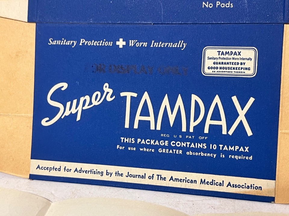 Vintage 1930s Super TAMPAX Tampon box w/instructions Women Health ...