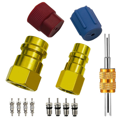 VOTNMIC R12 to R134A AC Retrofit Fitting Adapter Kit, Solid Brass R12 ...
