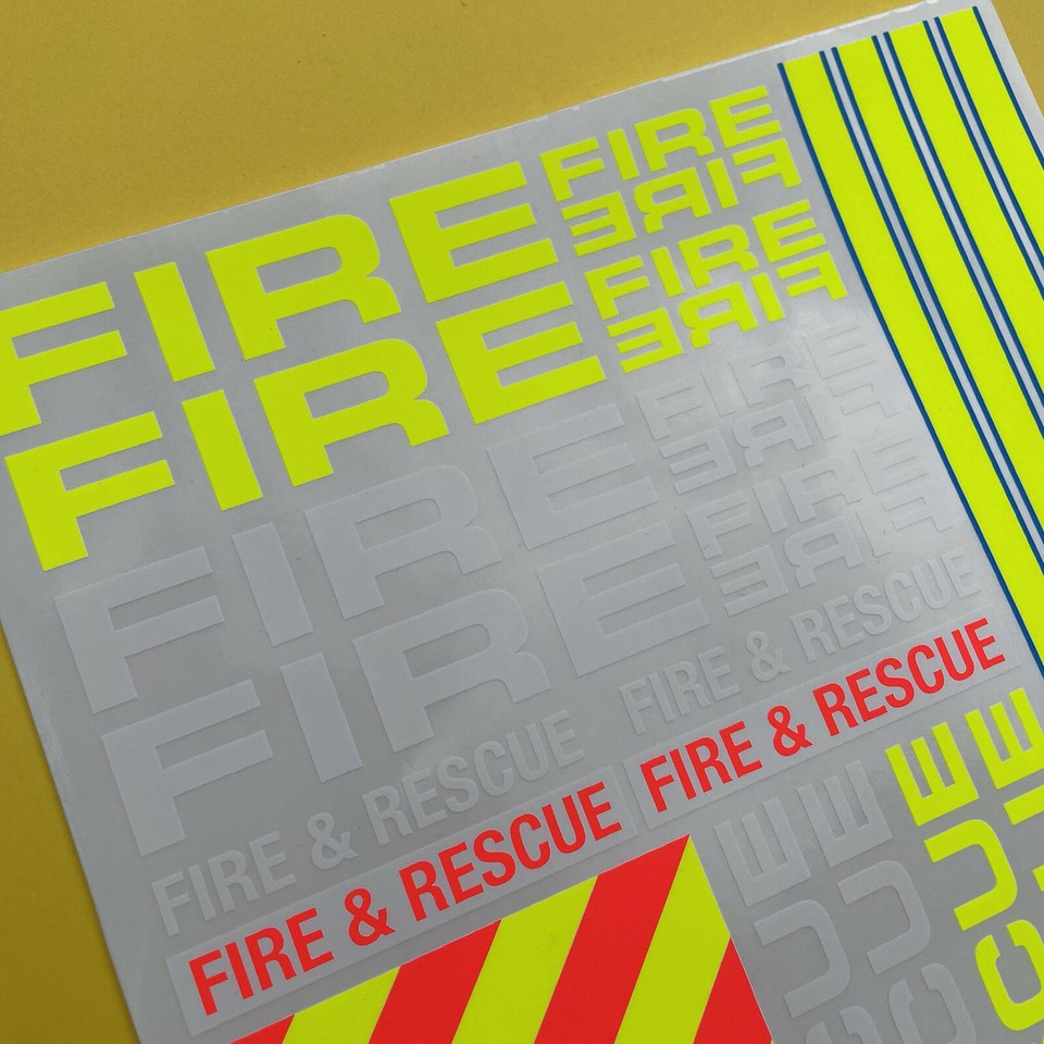 RC 'FIRE & RESCUE' emergency 1/10th scale decals stickers Rock Crawling ...