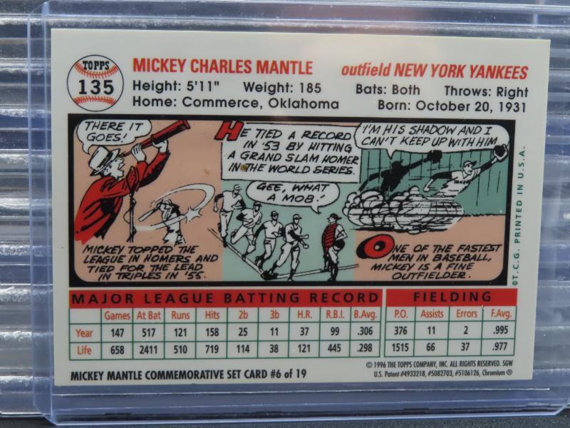 1996 Topps Mickey Mantle Refractor Finest Reprints #6 Yankees | eBay