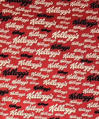 Kelloggs Red/Black/Cream Kelloggs Logo Quilting 100% Cotton Fabric 1.5 ...