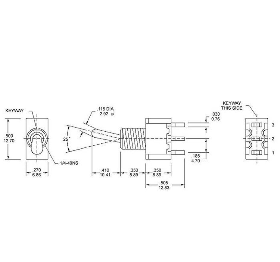10pc/LOT Blue Mini MTS-102 3-Pin SPDT ON-ON 6A 125VAC Miniature Toggle ...
