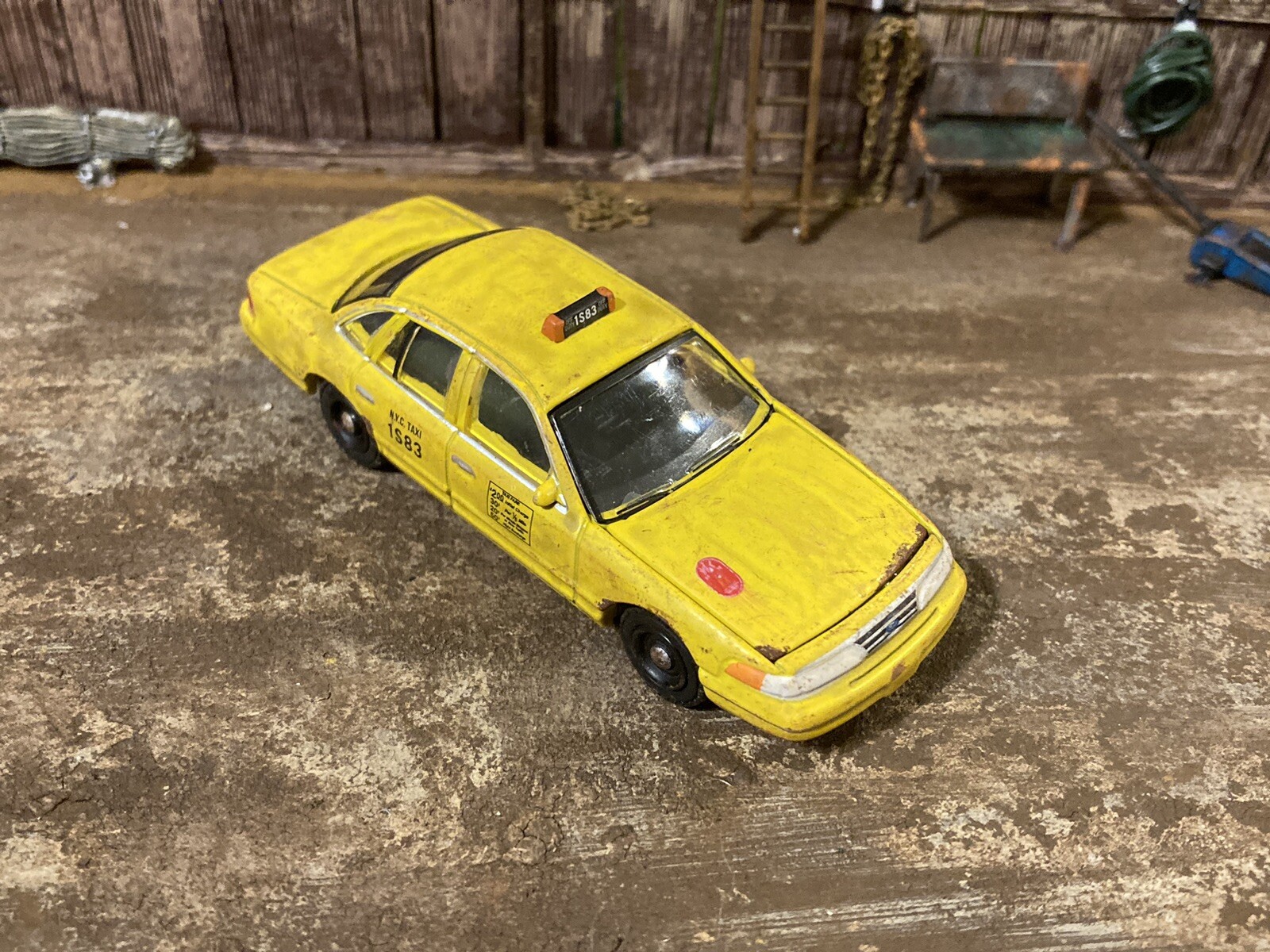 1994 Ford Crown Vic Taxi Cab Rusty Weathered Custom 1/64 Diecast Car ...