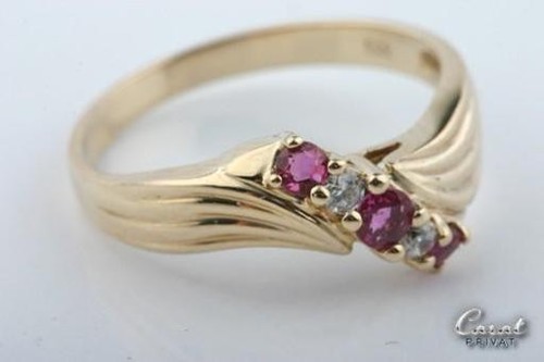 Rubin Kristall Ring in 8kt Karat 333 er Gelbgold Gr. 54 # | eBay.de