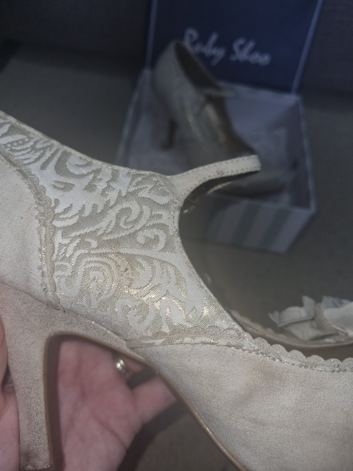 Ruby Shoo Emily Cream And Gold Shoes In Size 8 Lightly Worn | eBay UK