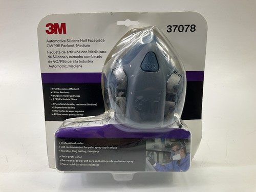 3M 37078 Half Facepiece Respirator Silicone Mask OV / P95 Size Medium ...