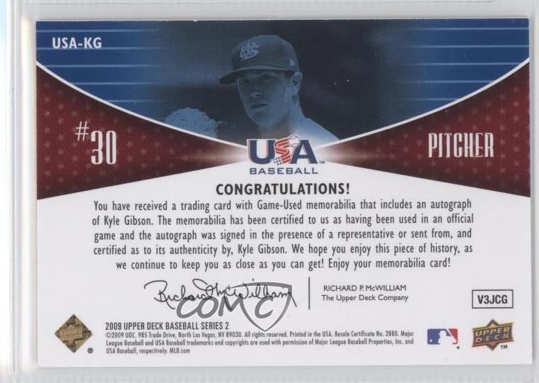 2009 Upper Deck USA National Team Game Jersey /225 Kyle Gibson #USA-KG ...