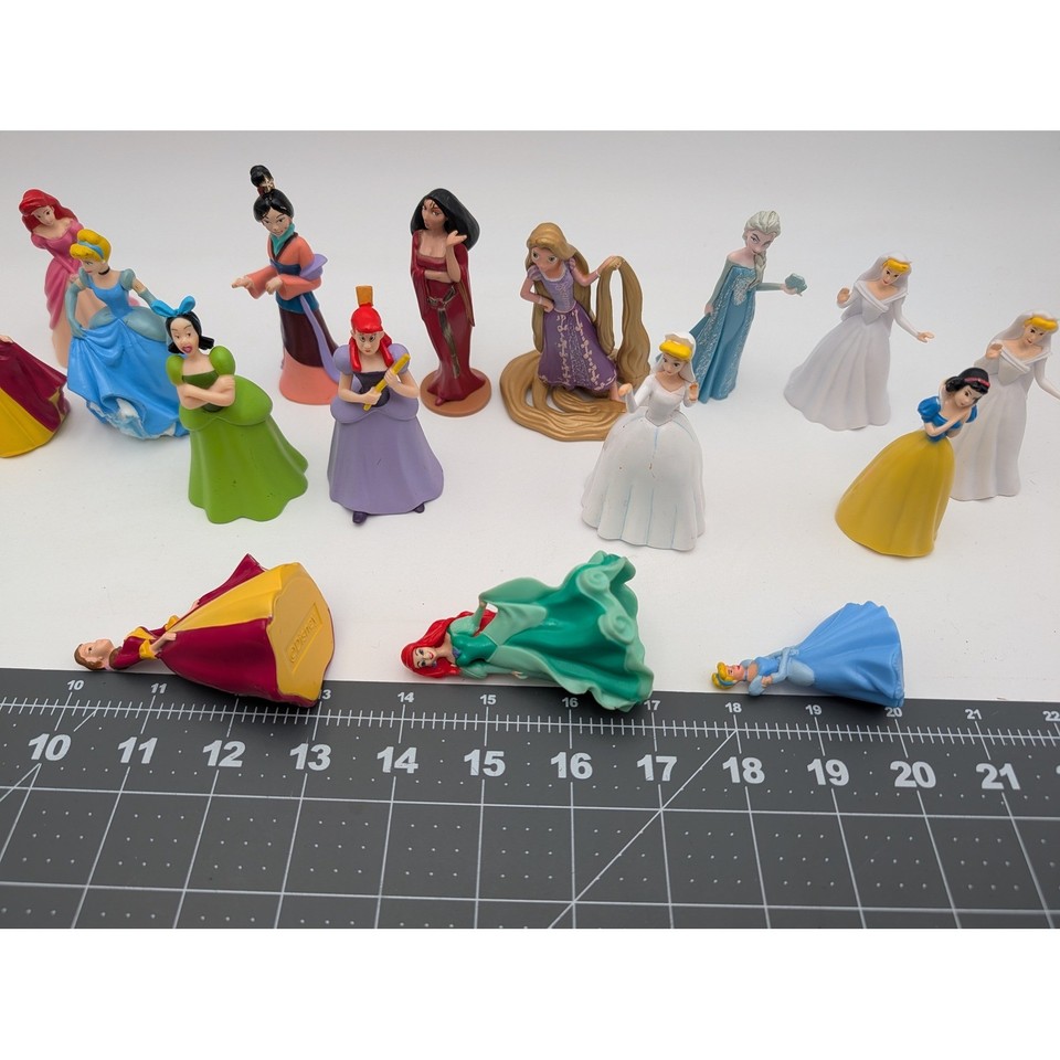 Disney Princess Figurine Lot Cinderella Ariel Belle Rapunzel Tangled ...