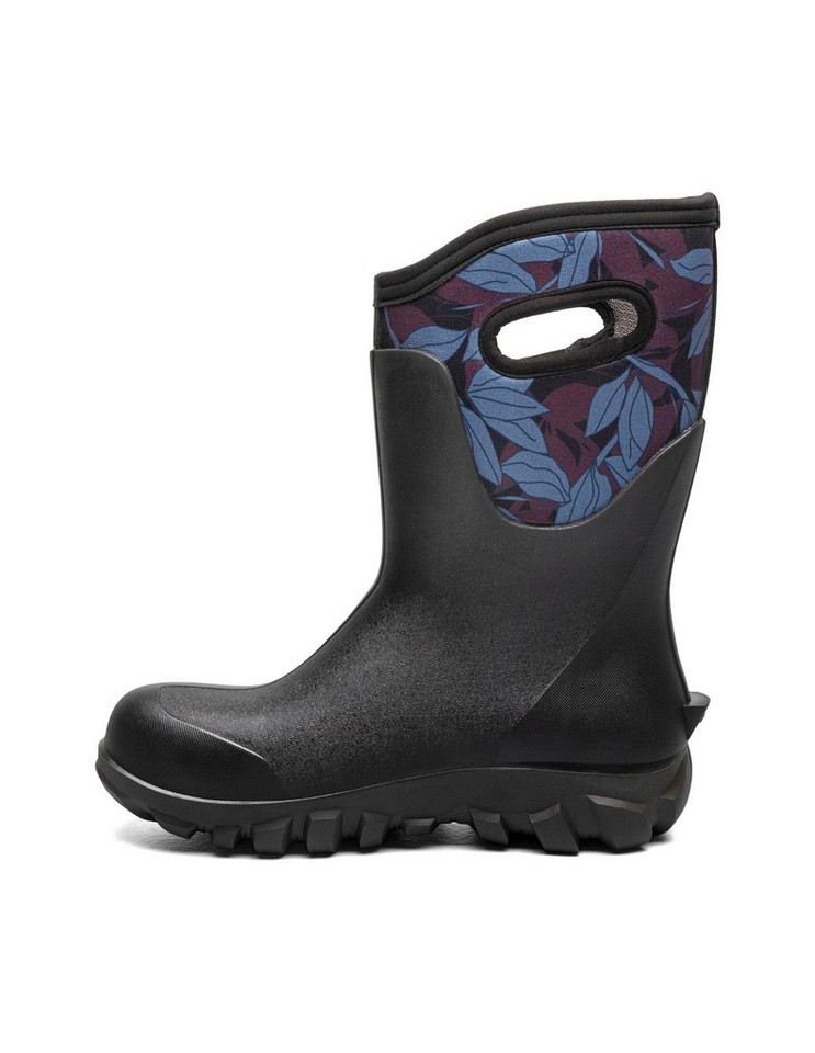 Bogs Outdoor Boots Womens Classic Mid Leaf WP Black Multi 73370 | eBay