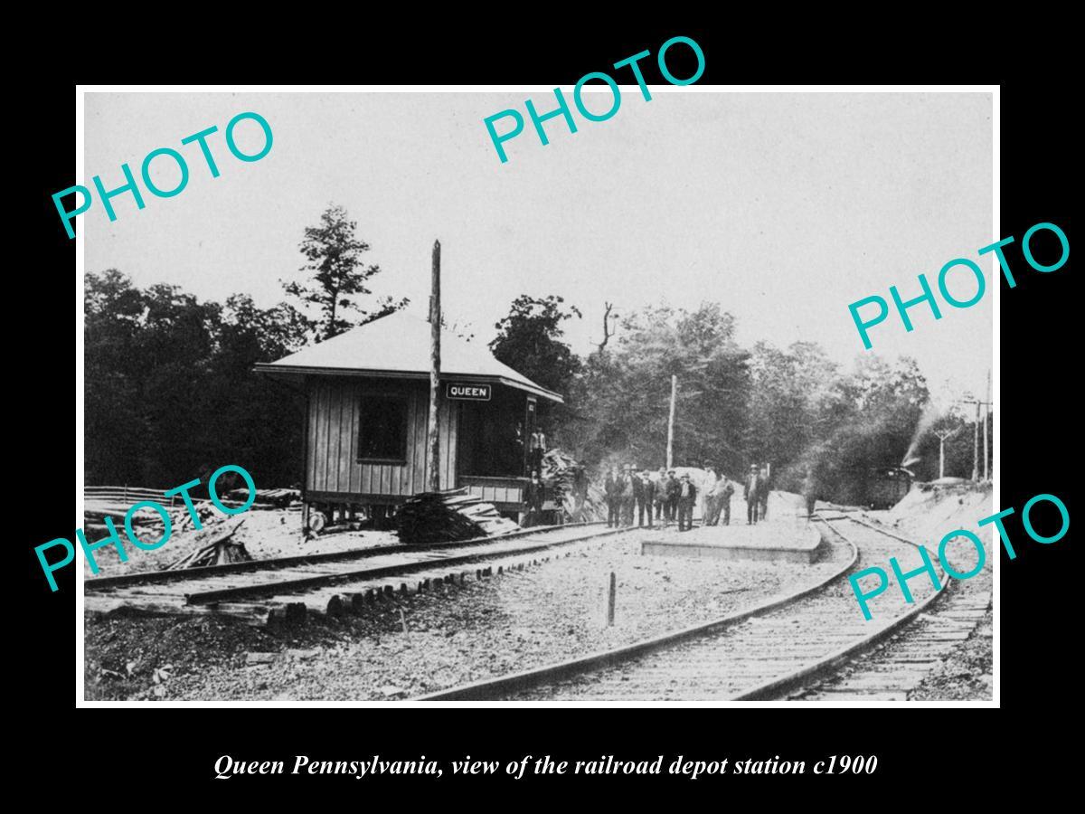OLD LARGE HISTORIC PHOTO OF QUEEN PENNSYLVANIA THE RAILROAD STATION ...