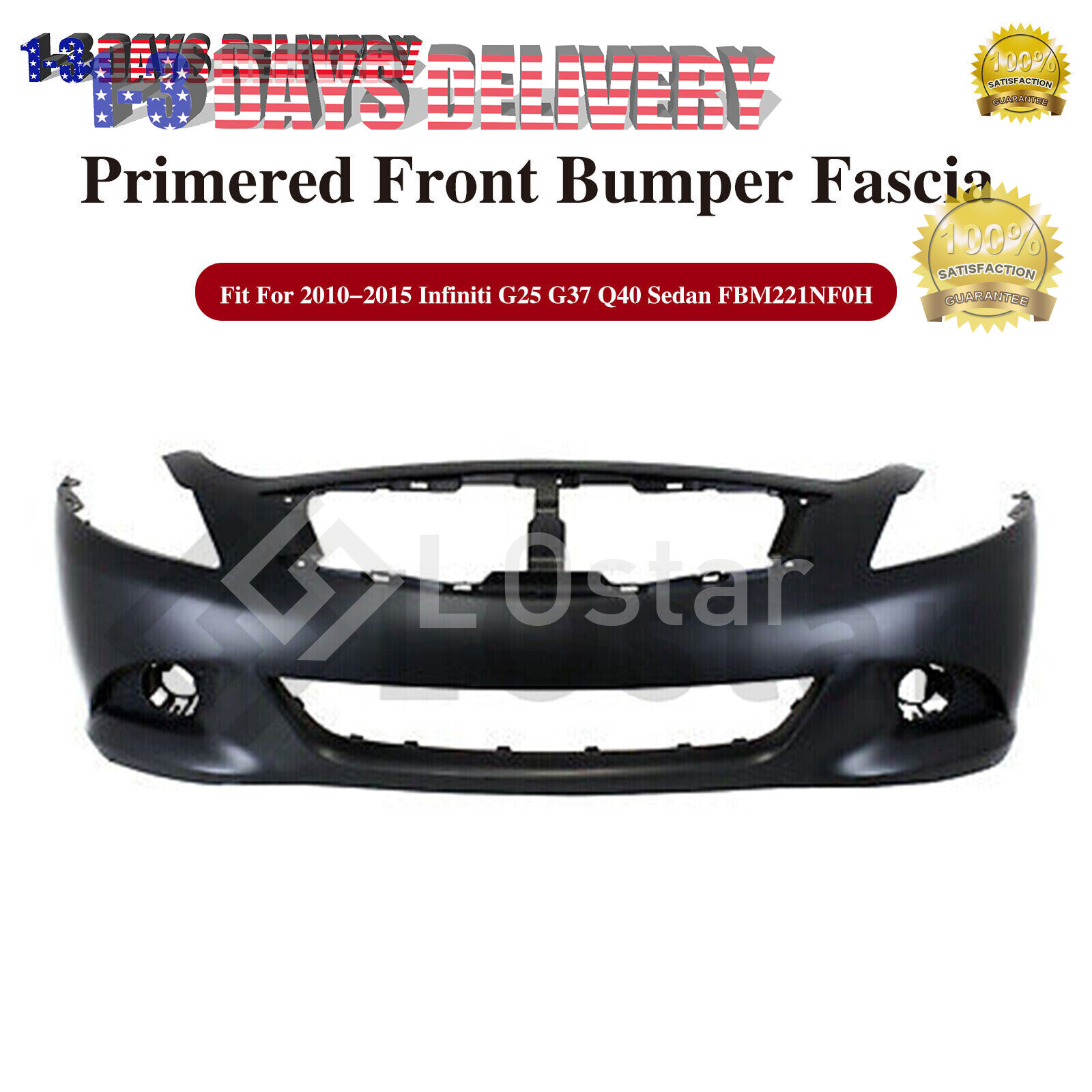 Primered Front Bumper Fascia For 2010-2015 Infiniti G25 G37 Q40 Sedan ...