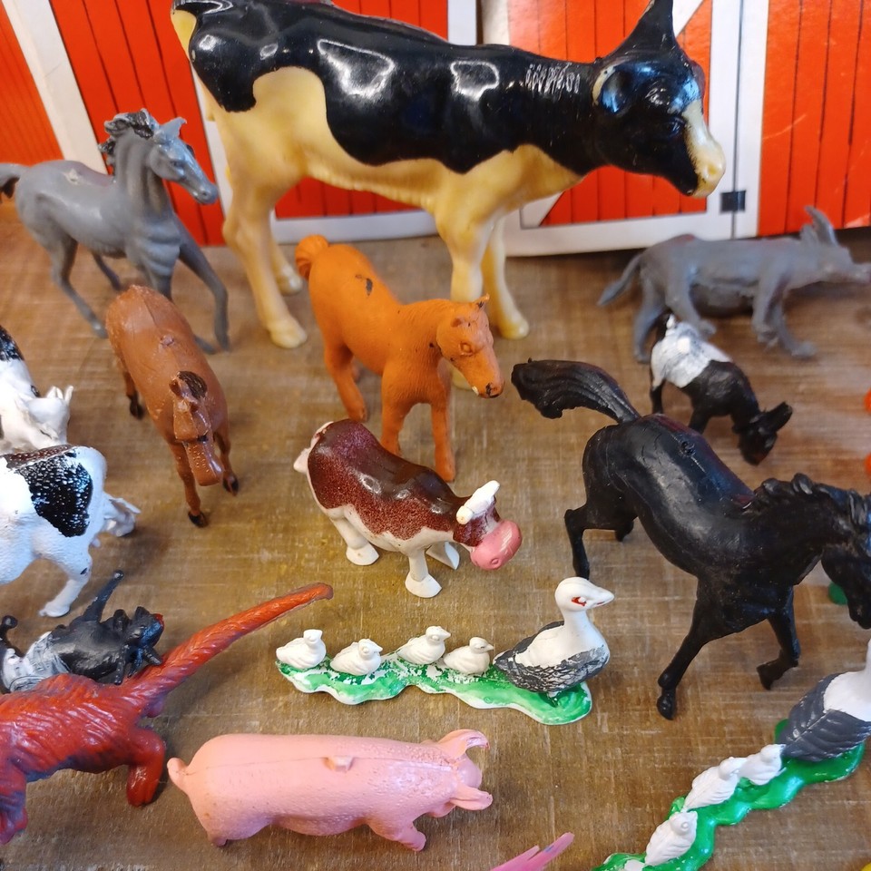Lot of 91 Vintage 1960's Farm Wildlife Plastic Toy Animals Figures ...