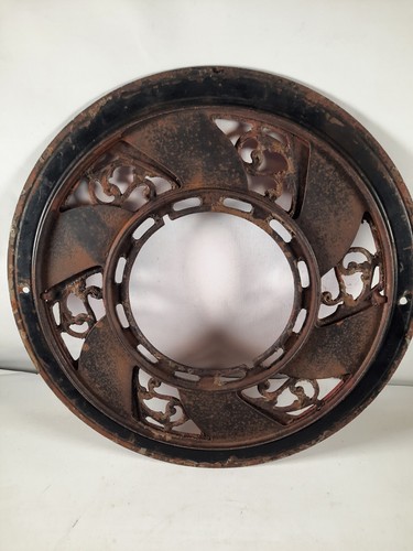 Antique IDEAL STOVER MFG Round 15 3/4" Cast Iron Heat Grate Register ...