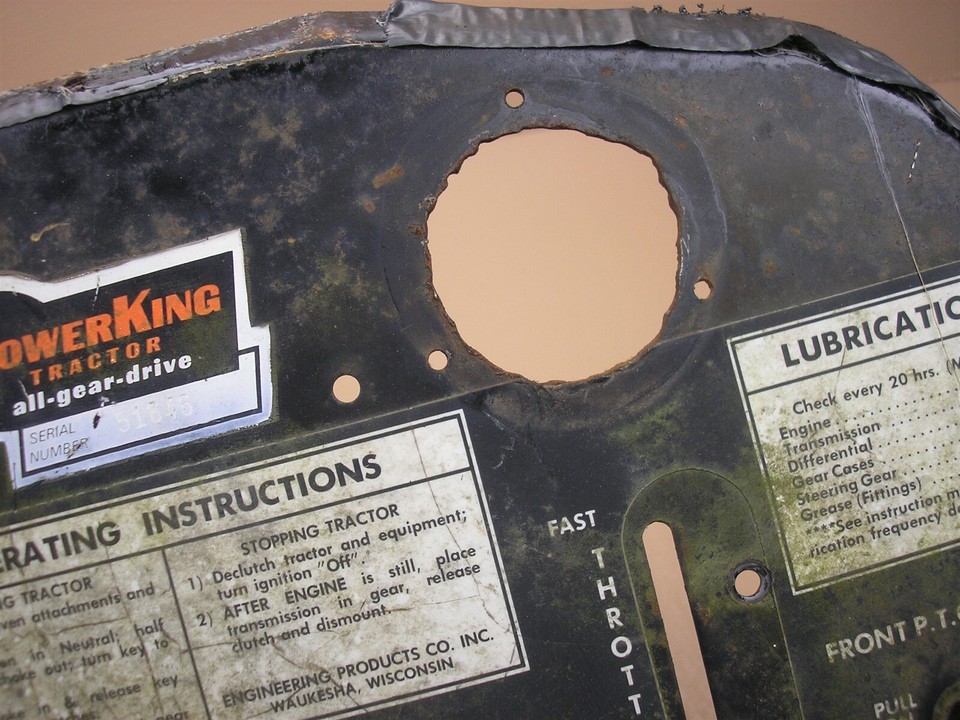 Power King Economy 1618 1614 2418 2414 2416 Tractor Dash Tower ...