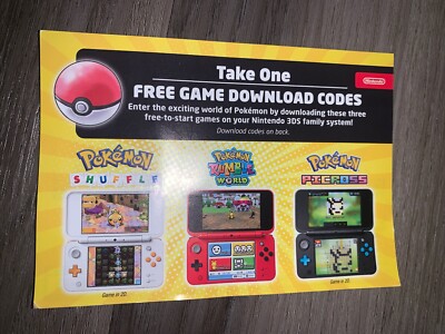 RARE EXPIRED ONE OF A KIND Pokemon Shuffle, Rumble World, Picross Codes ...