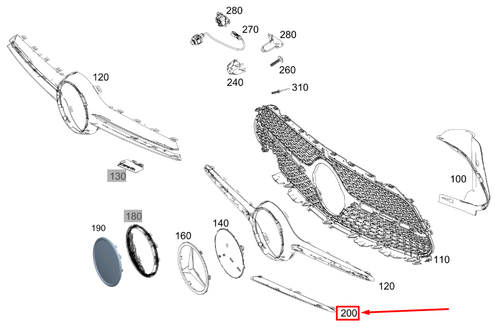 MERCEDES-BENZ CLS C257 Kühlergrill Zierleiste links A2578859502 NEU ...