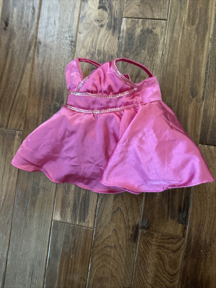 Build a Bear Dress Pink Sequin Satin Fancy Prom Gown Teddy Dress | eBay