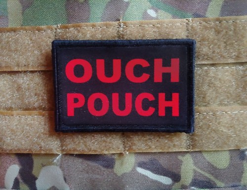 OUCH POUCH First Aid Kit Black 2x3 Tactical Hook Patch IFAK Kit Marker | eBay