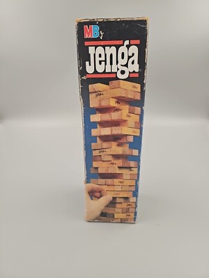 Vintage JENGA Game Complete w/ Plastic Loading Tray Milton Bradley 1986 ...